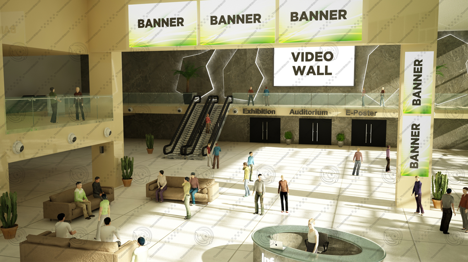 3D virtual lobby congress - TurboSquid 1710185