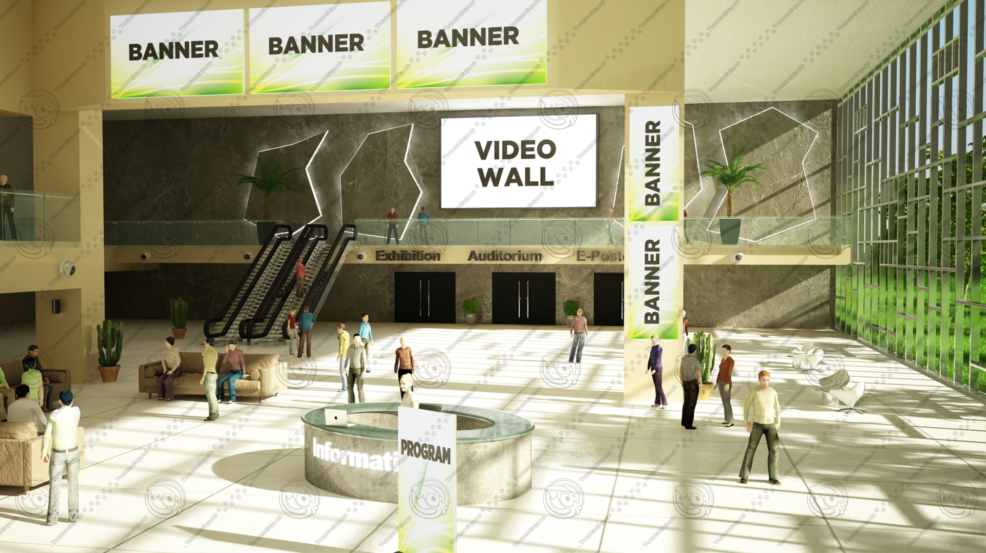 3D virtual lobby congress - TurboSquid 1710185