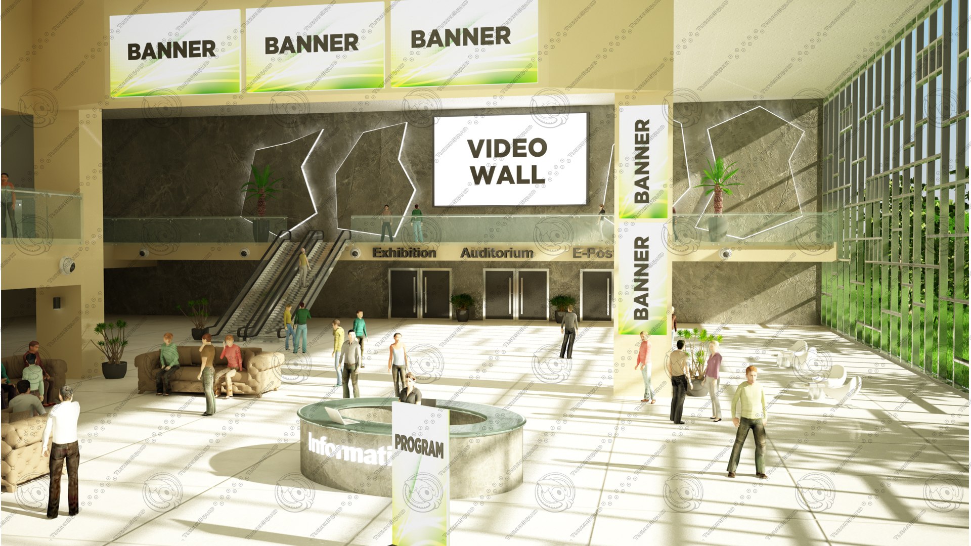 3D Virtual Lobby Congress - TurboSquid 1710185