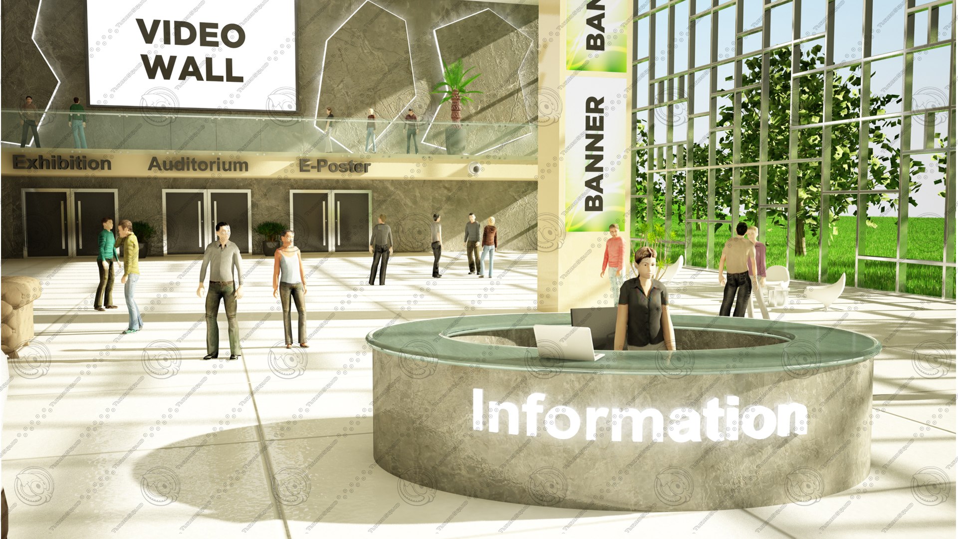 3D Virtual Lobby Congress - TurboSquid 1710185