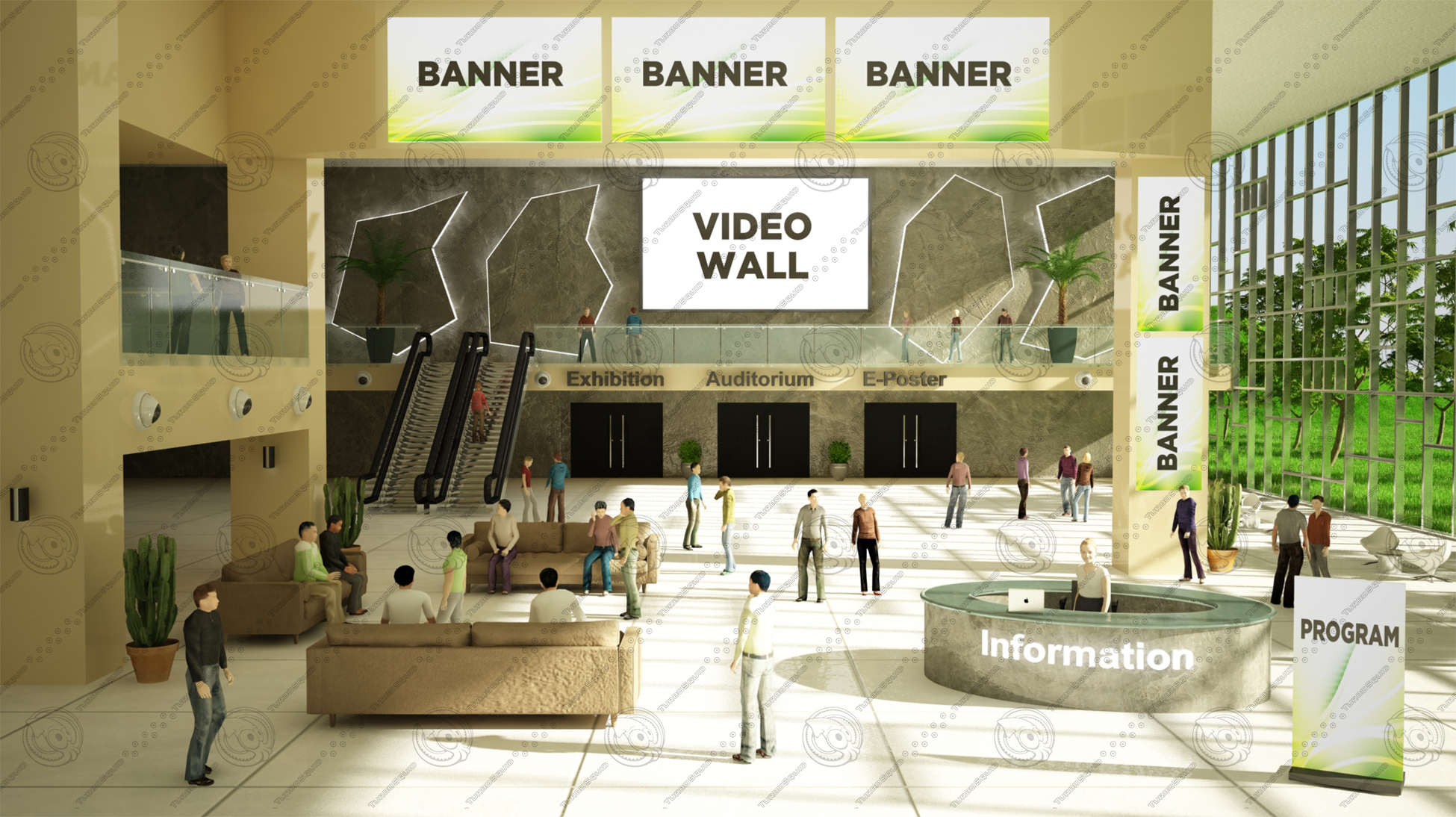 3D virtual lobby congress - TurboSquid 1710185