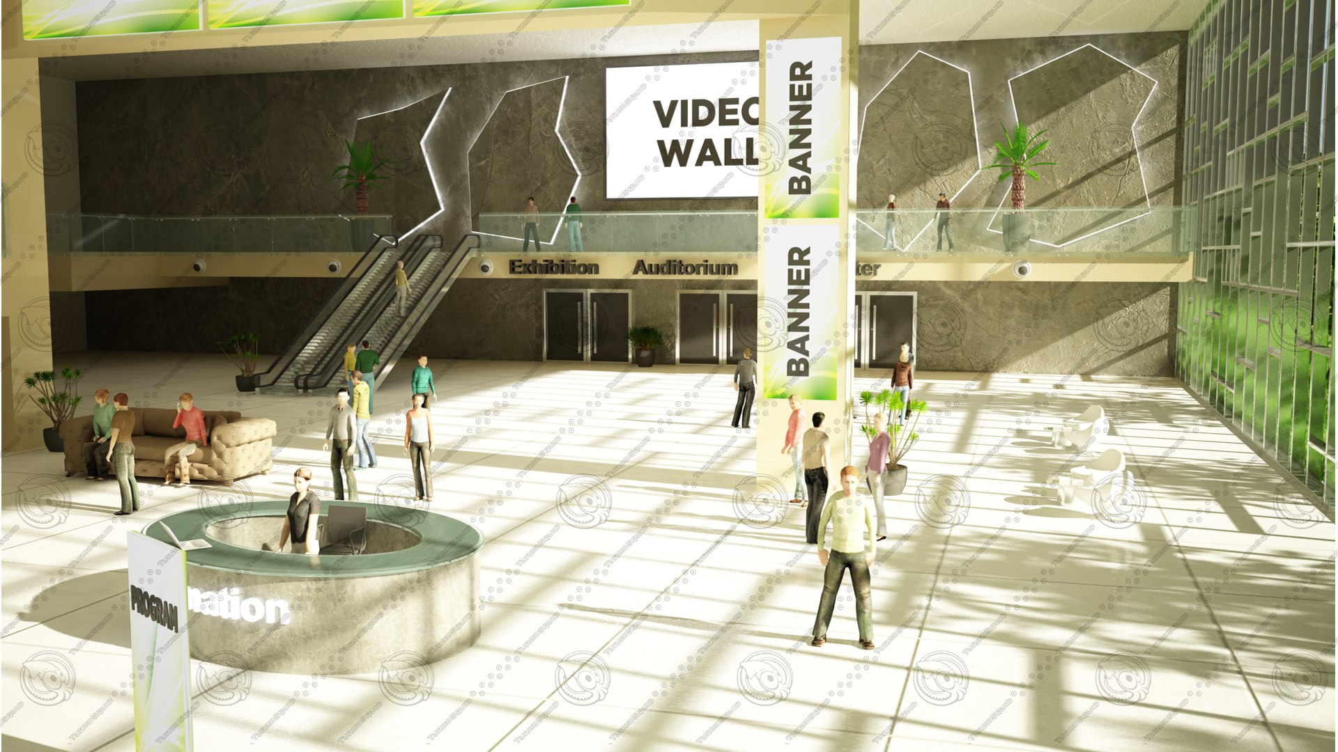 3D Virtual Lobby Congress - TurboSquid 1710185