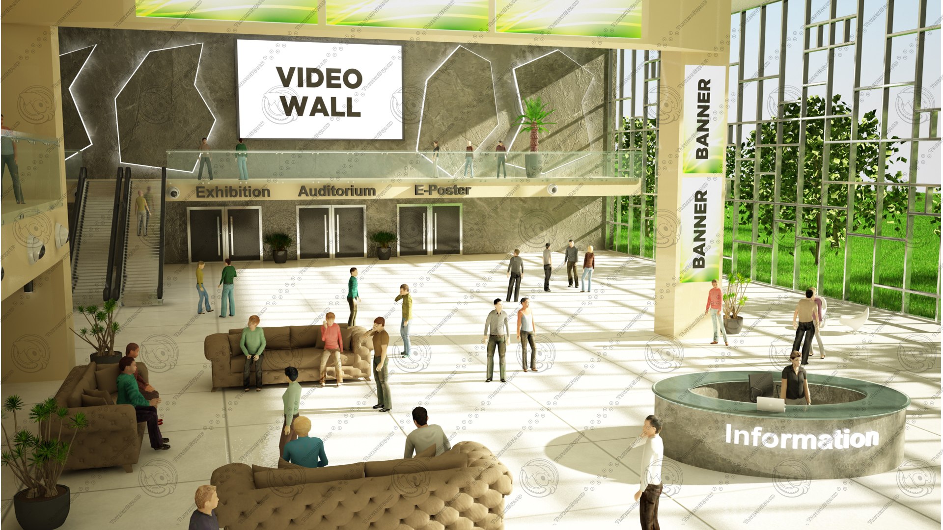 3D Virtual Lobby Congress - TurboSquid 1710185