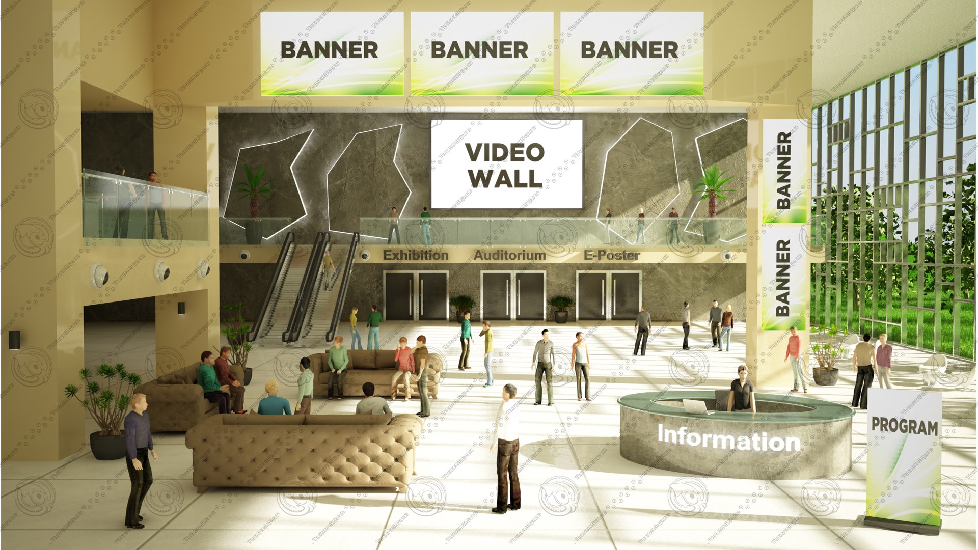 3D Virtual Lobby Congress - TurboSquid 1710185