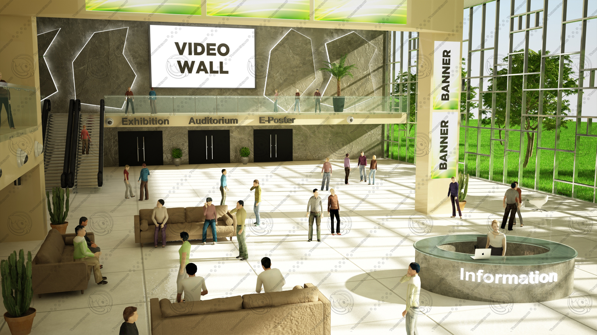 3D virtual lobby congress - TurboSquid 1710185