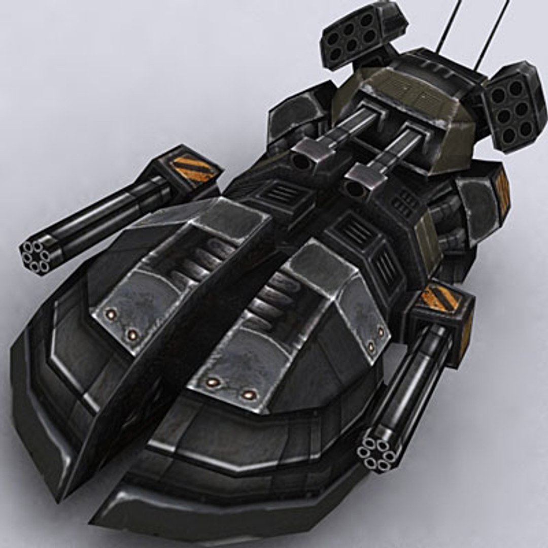 real-time sci-fi hover tanks 3d model