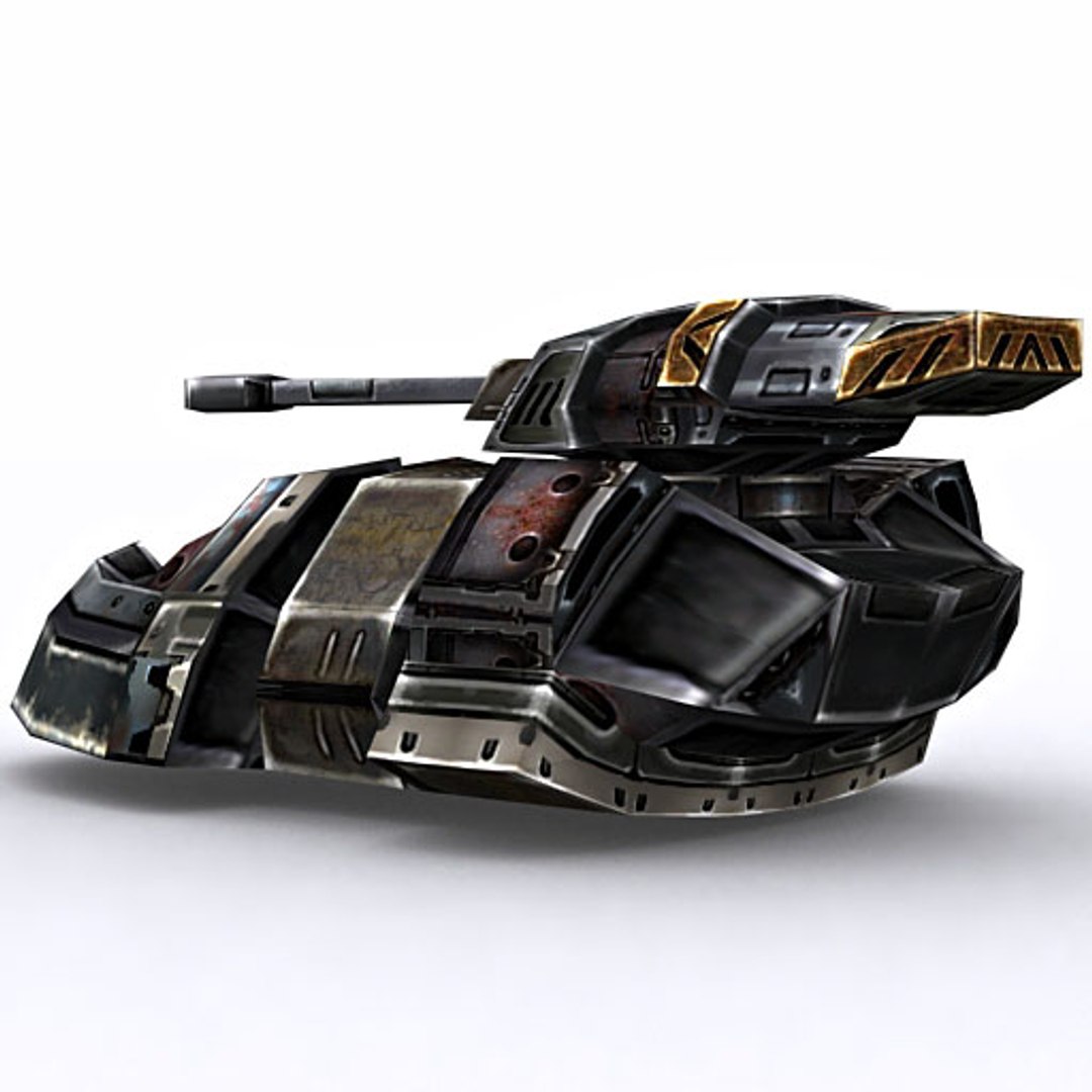 real-time sci-fi hover tanks 3d model