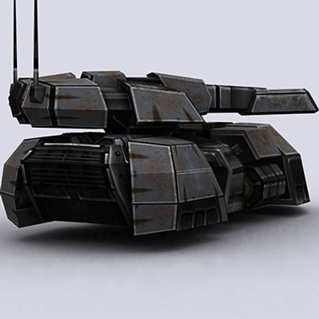 real-time sci-fi hover tanks 3d model