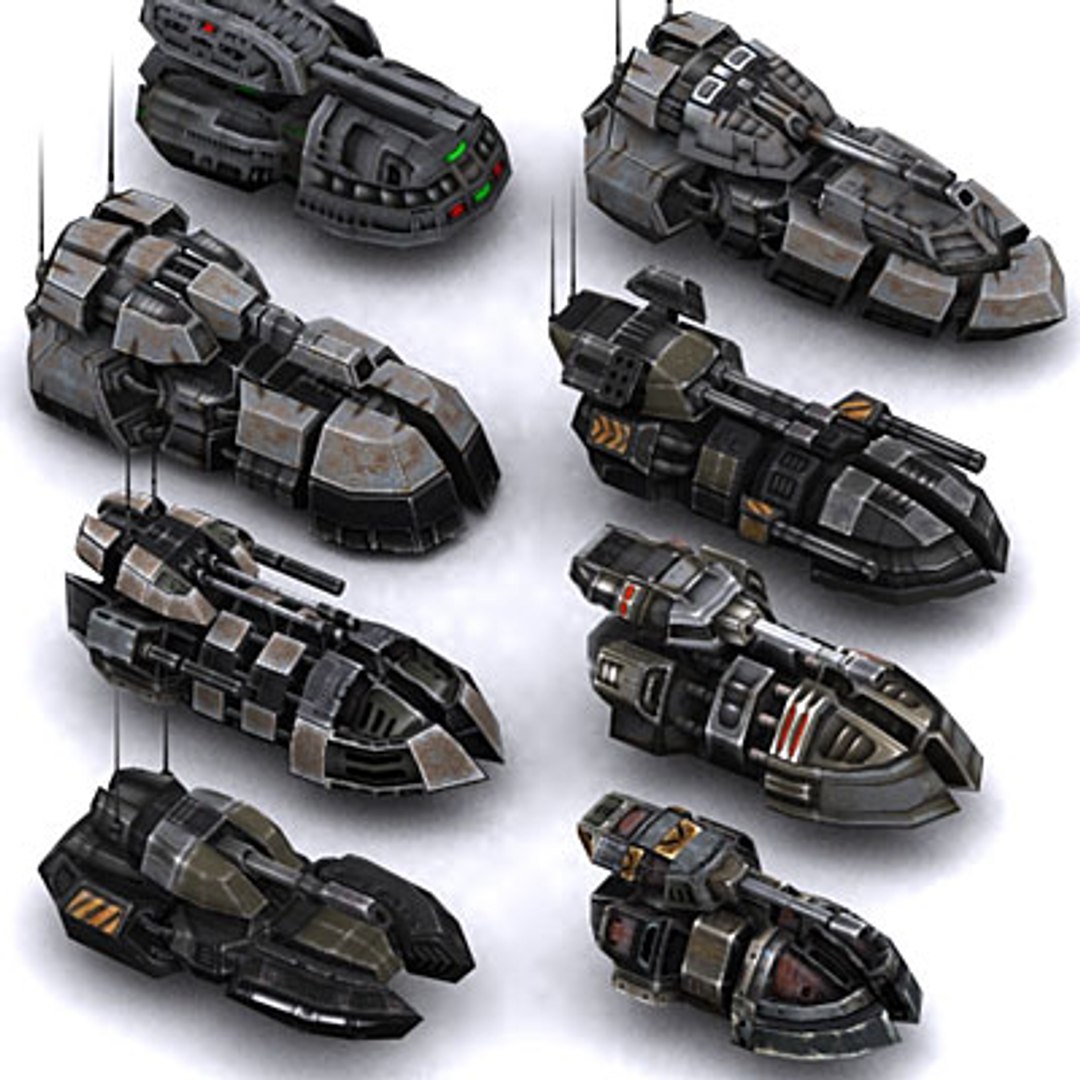 real-time sci-fi hover tanks 3d model