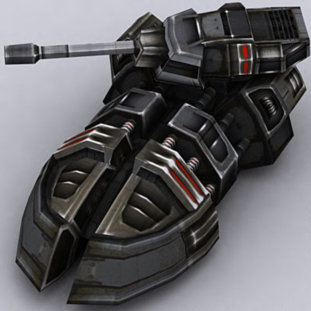 real-time sci-fi hover tanks 3d model