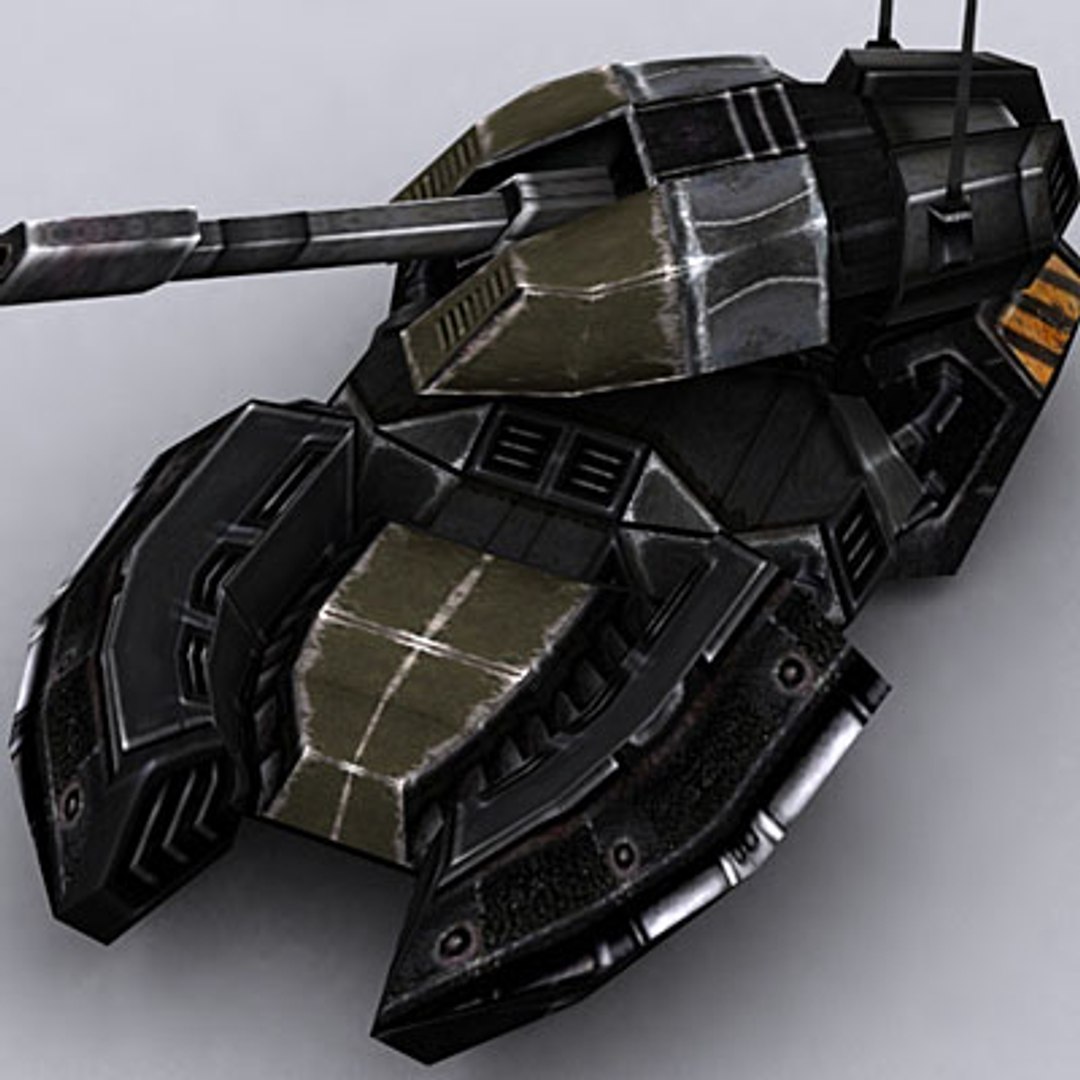 real-time sci-fi hover tanks 3d model