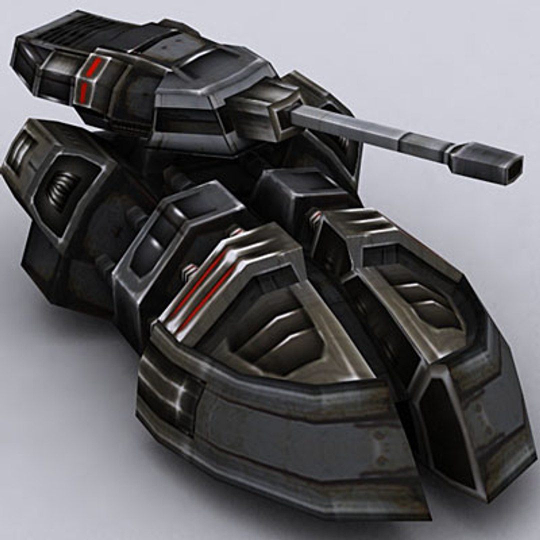 real-time sci-fi hover tanks 3d model