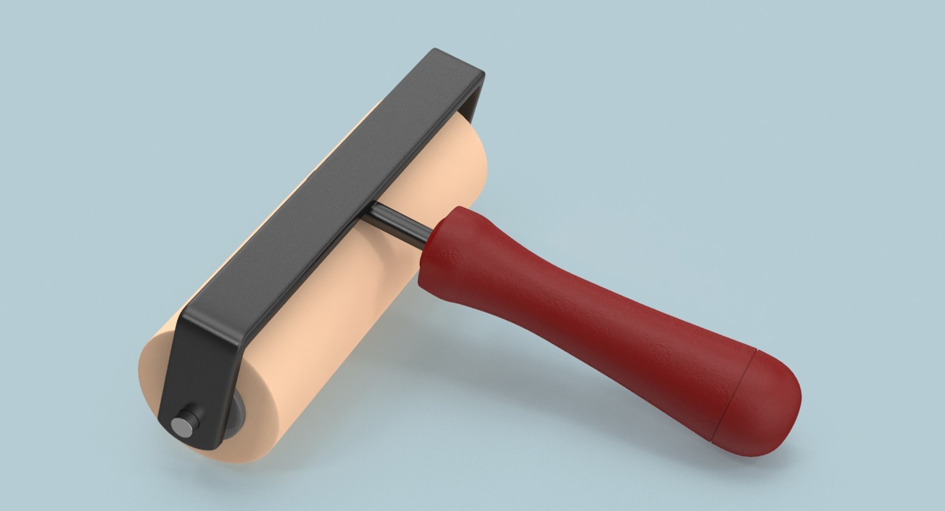 Linocut Ink Roller 3d Model