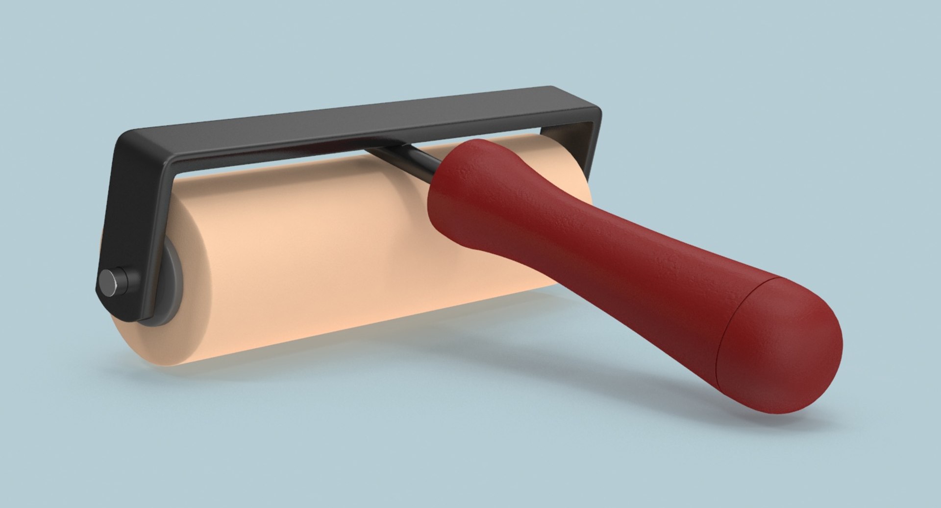 Linocut Ink Roller 3d Model