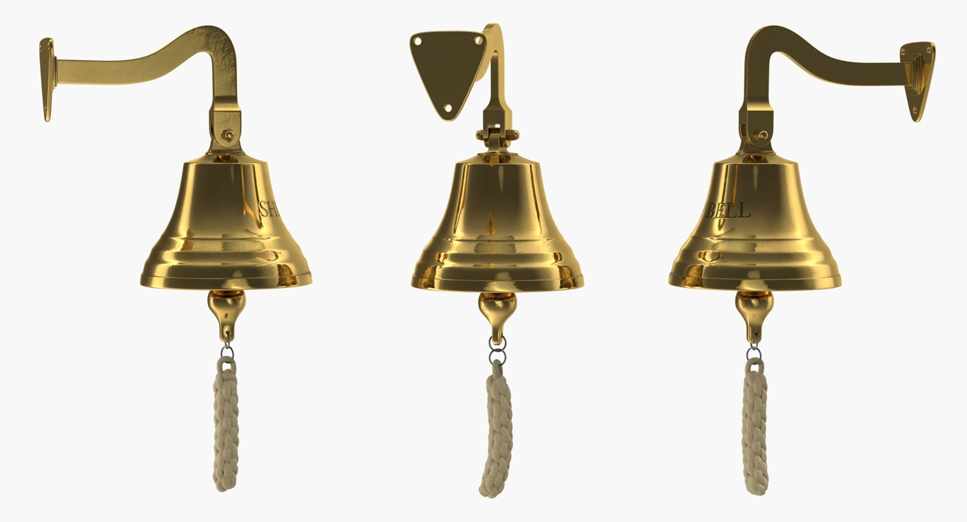 3D Bronze Ship Bell Model - TurboSquid 1275374