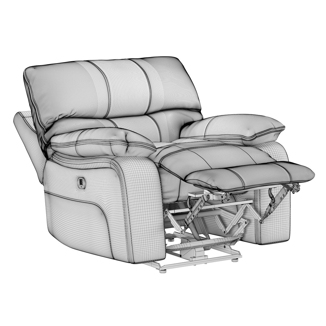 Fabric Power Recliner Open 3D Model - TurboSquid 2333411