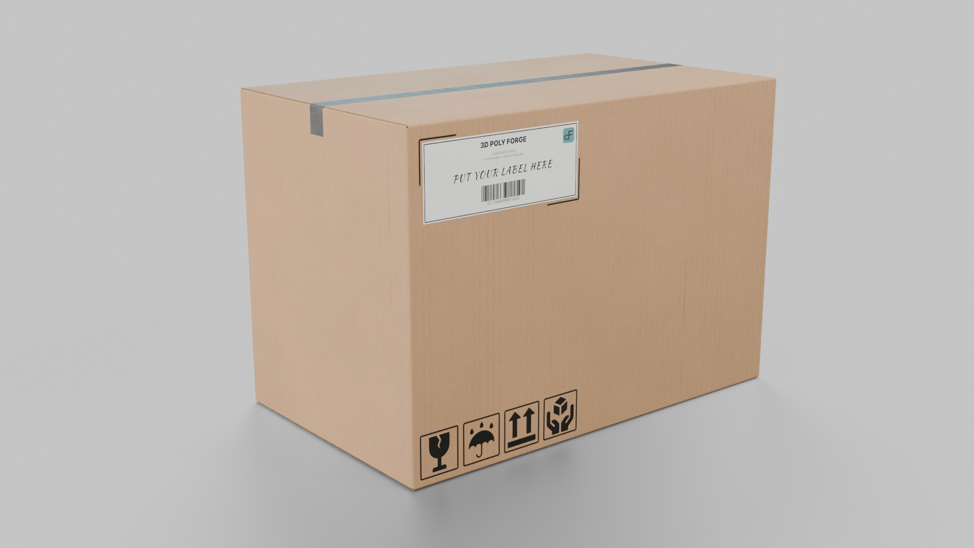 Cardboard Rectangular Deep Storage Box - Rigged And Fully Customizable ...