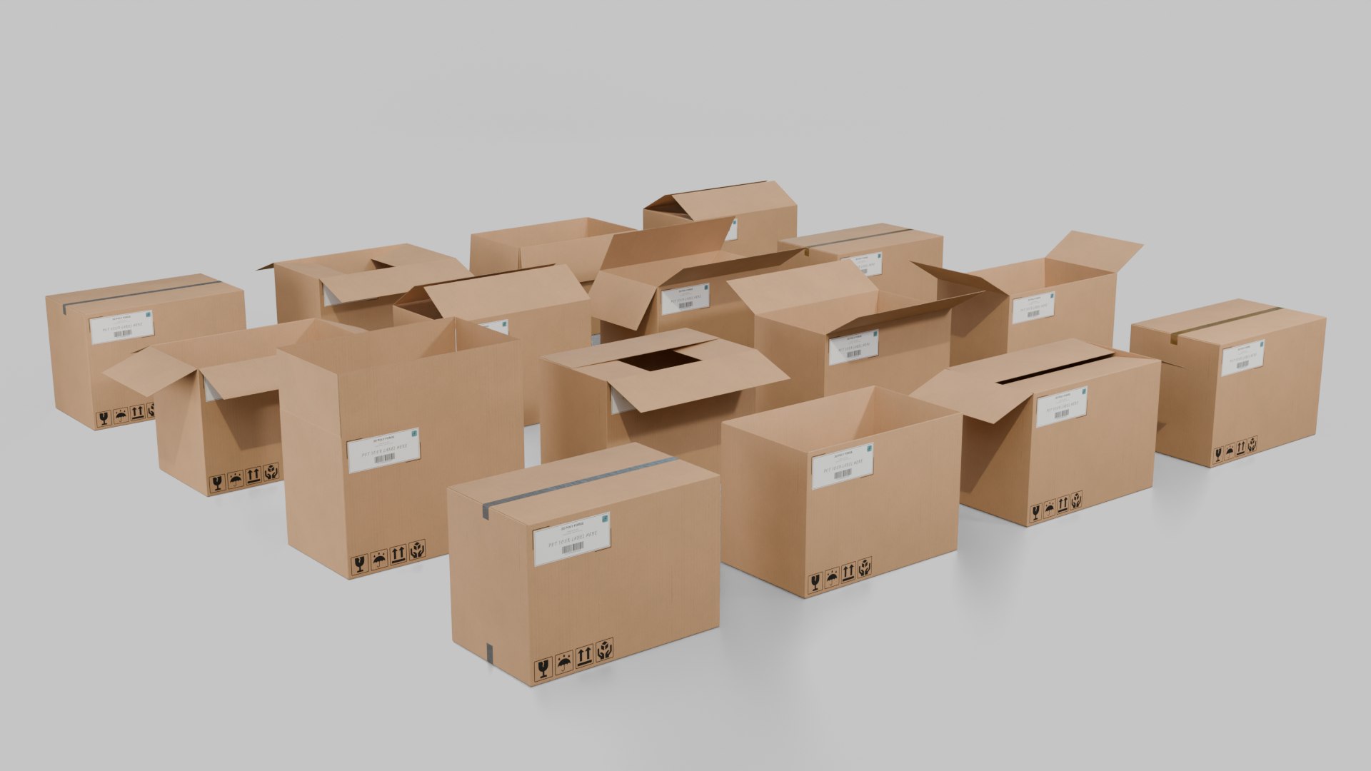 Cardboard Rectangular Deep Storage Box - Rigged And Fully Customizable ...
