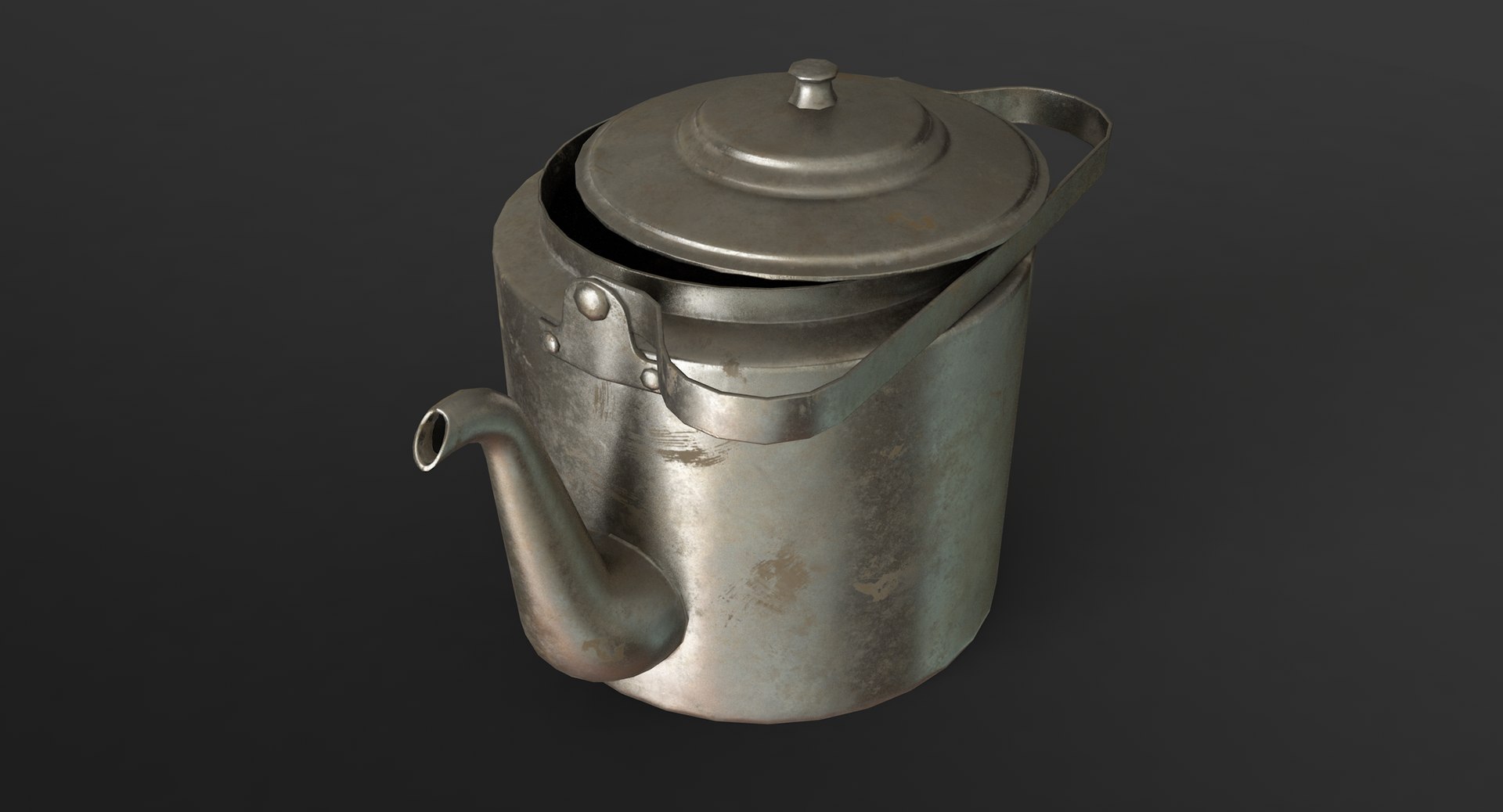 3D Realistic Old Metal Kettle Model - TurboSquid 1190543