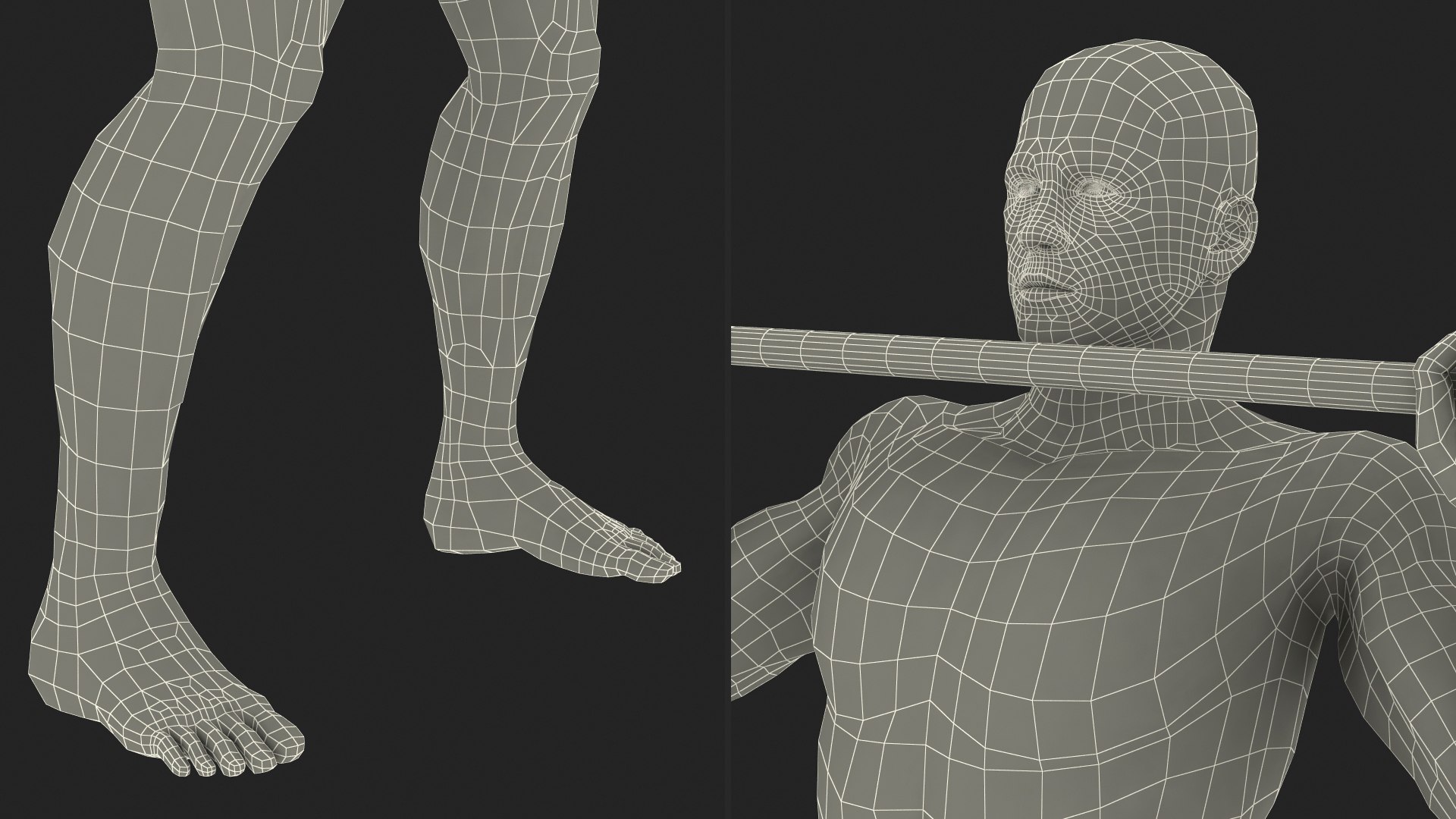 Anatomy Male Muscular System Shoulder Press Animated Rigged Model ...