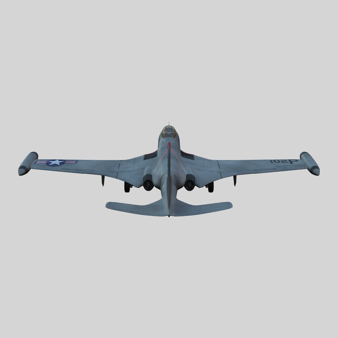 mcdonnell f2h banshee jet fighter 3d model