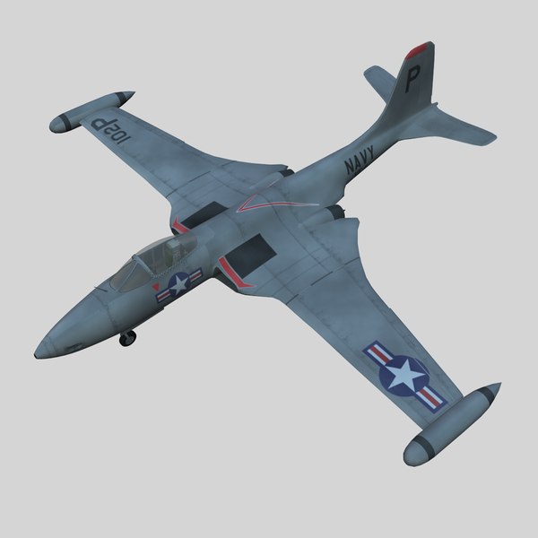 mcdonnell f2h banshee jet fighter 3d model