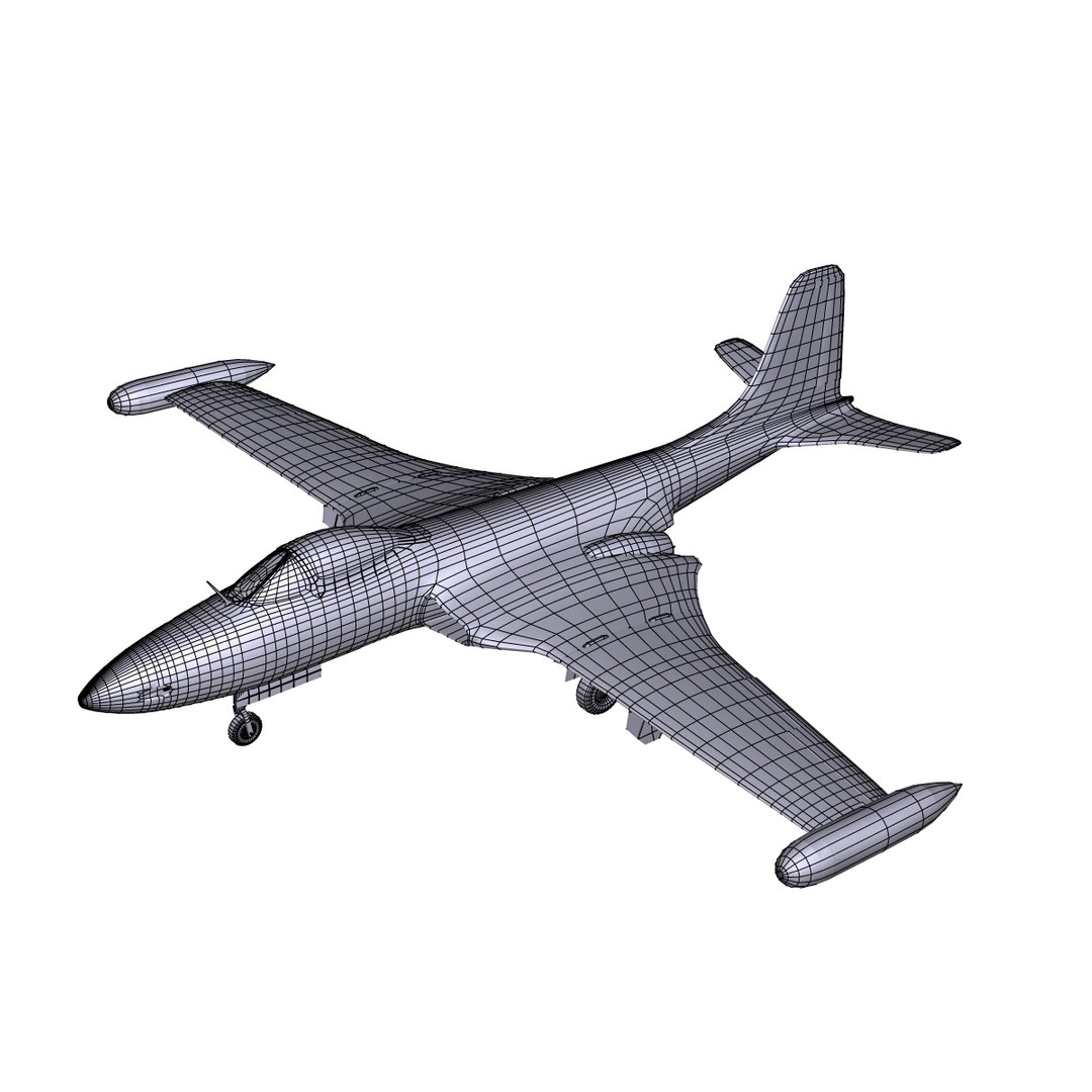 mcdonnell f2h banshee jet fighter 3d model