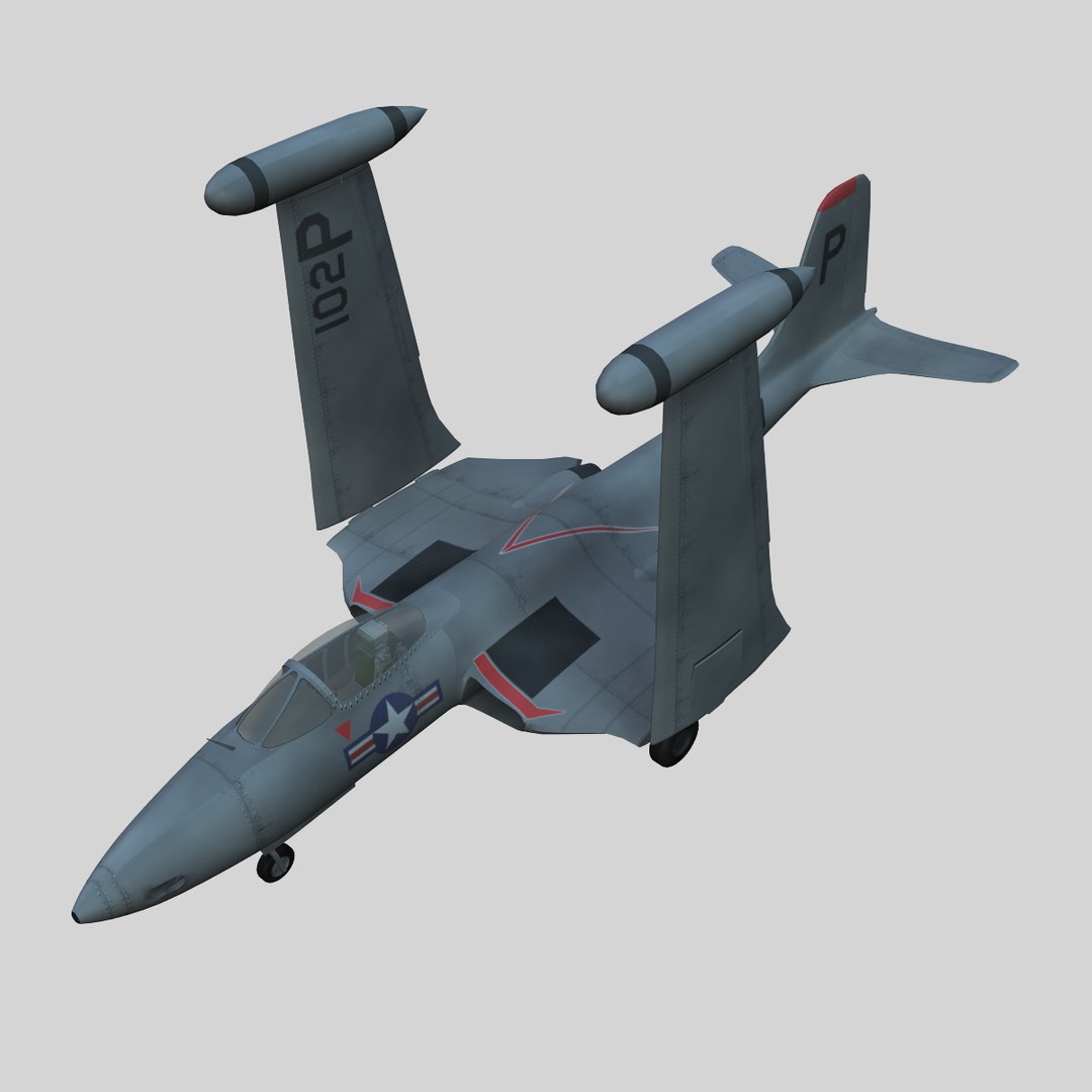 mcdonnell f2h banshee jet fighter 3d model