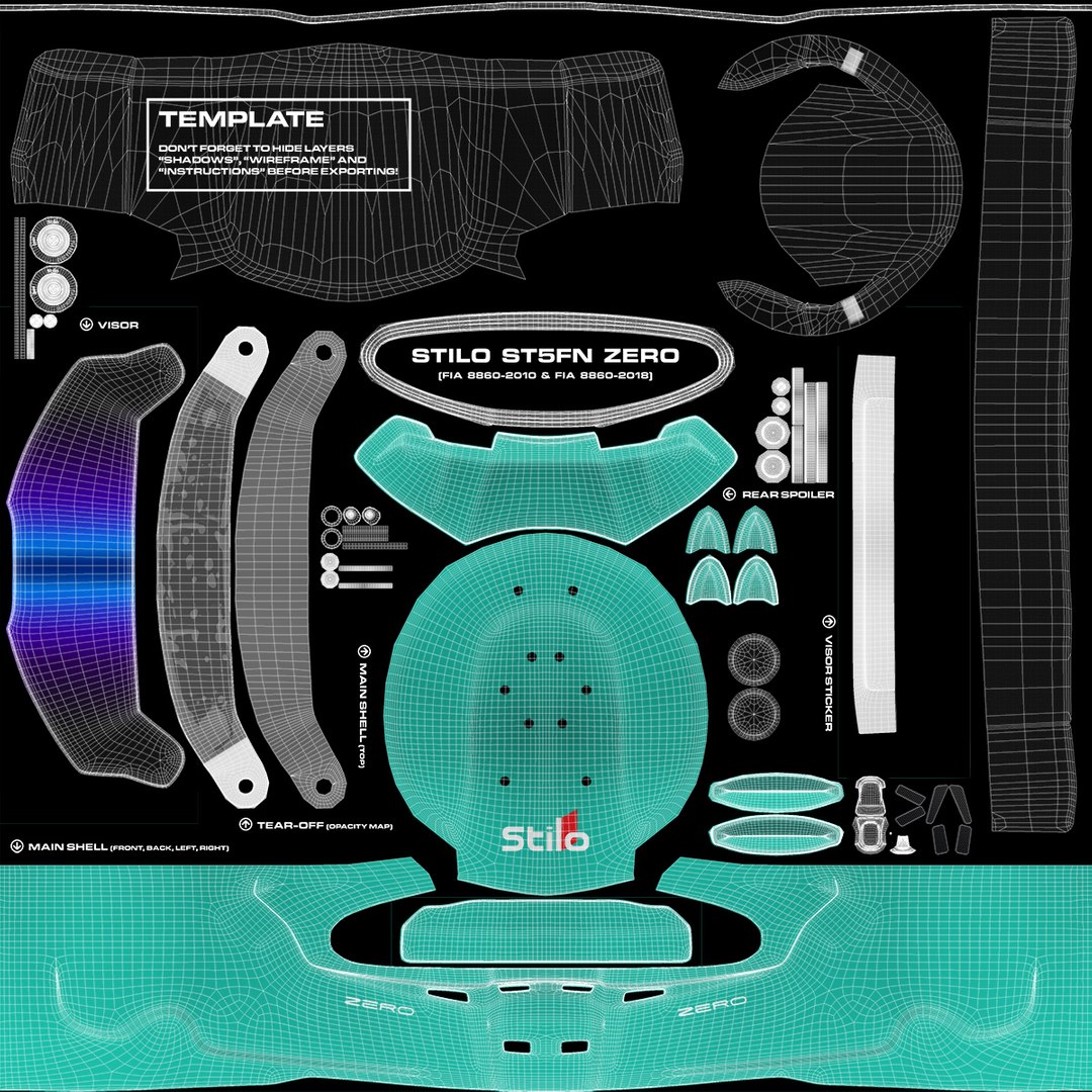 3D Racing Helmet Style Stilo Model - TurboSquid 1419462