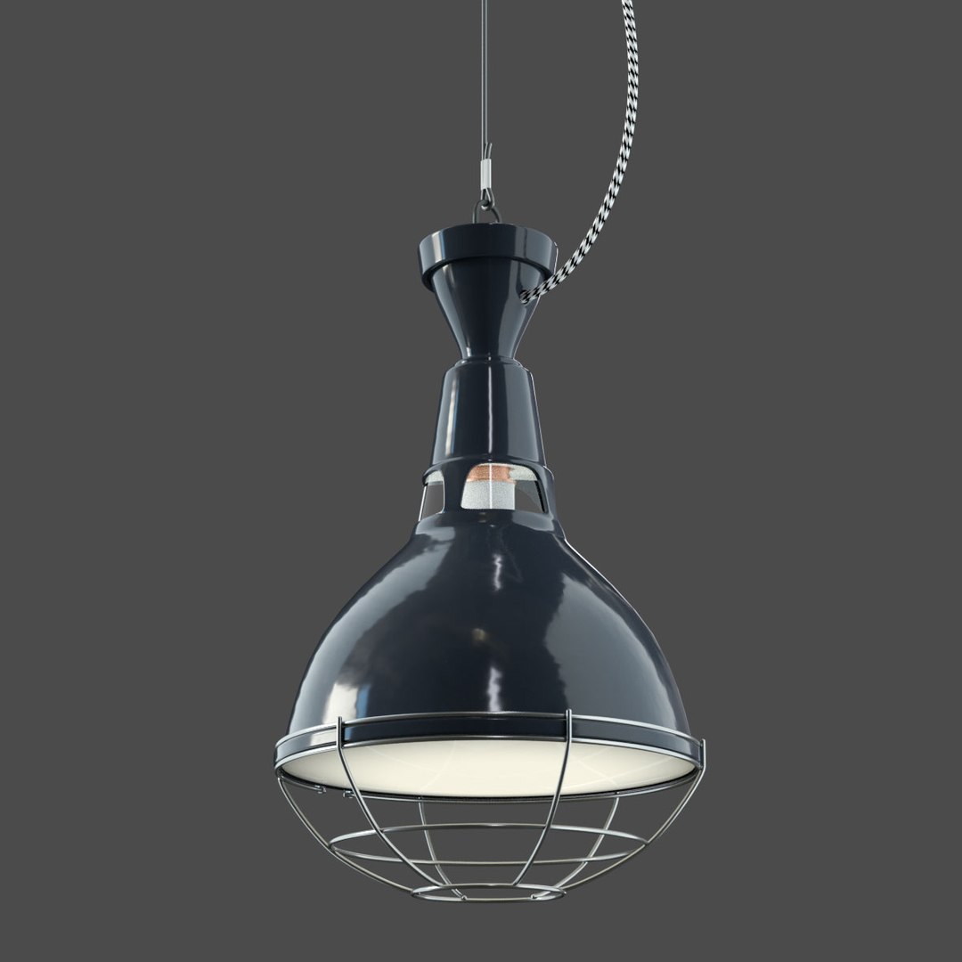 industrial style factory light obj