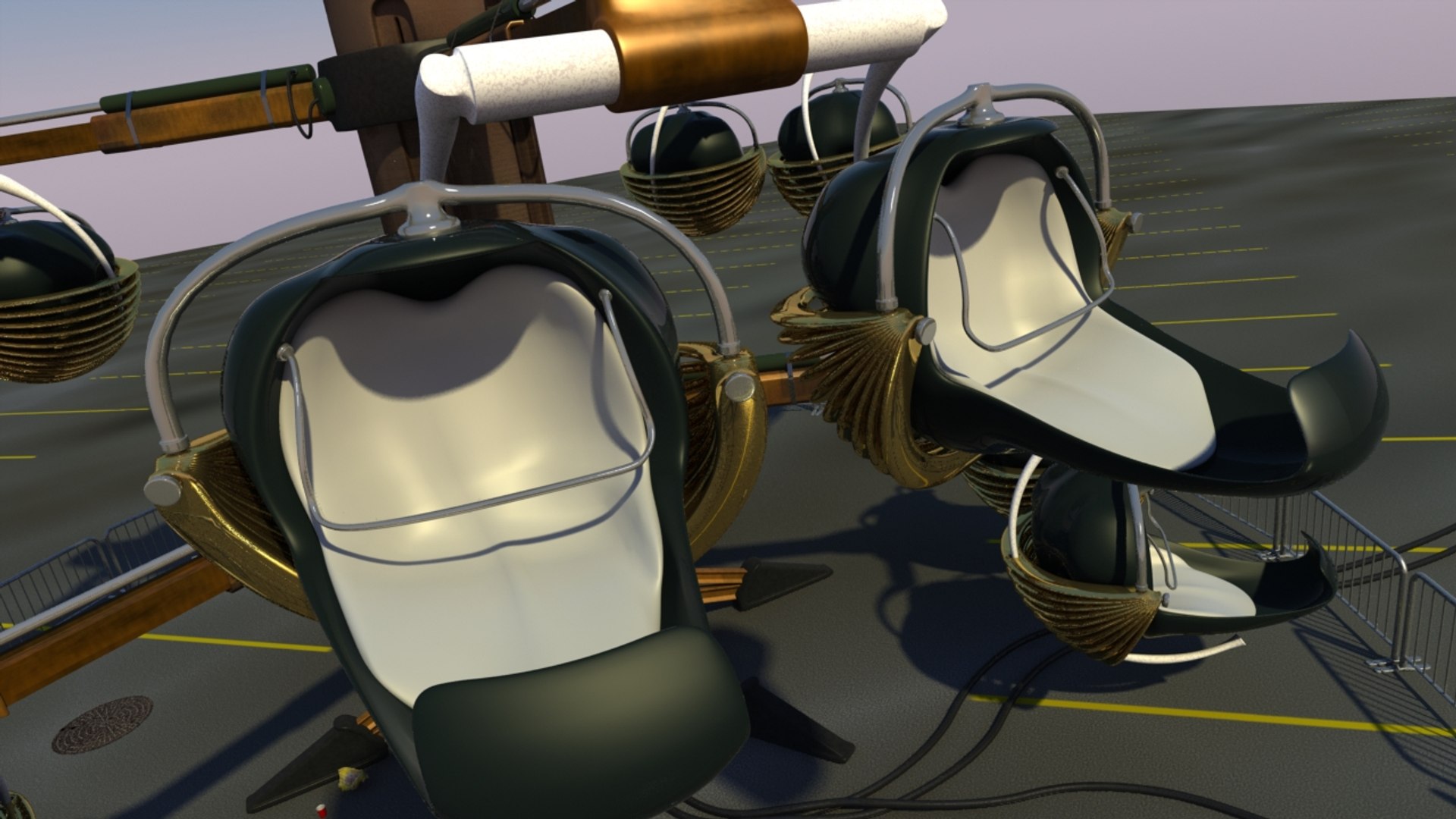 Amusement Park Spider Ride X