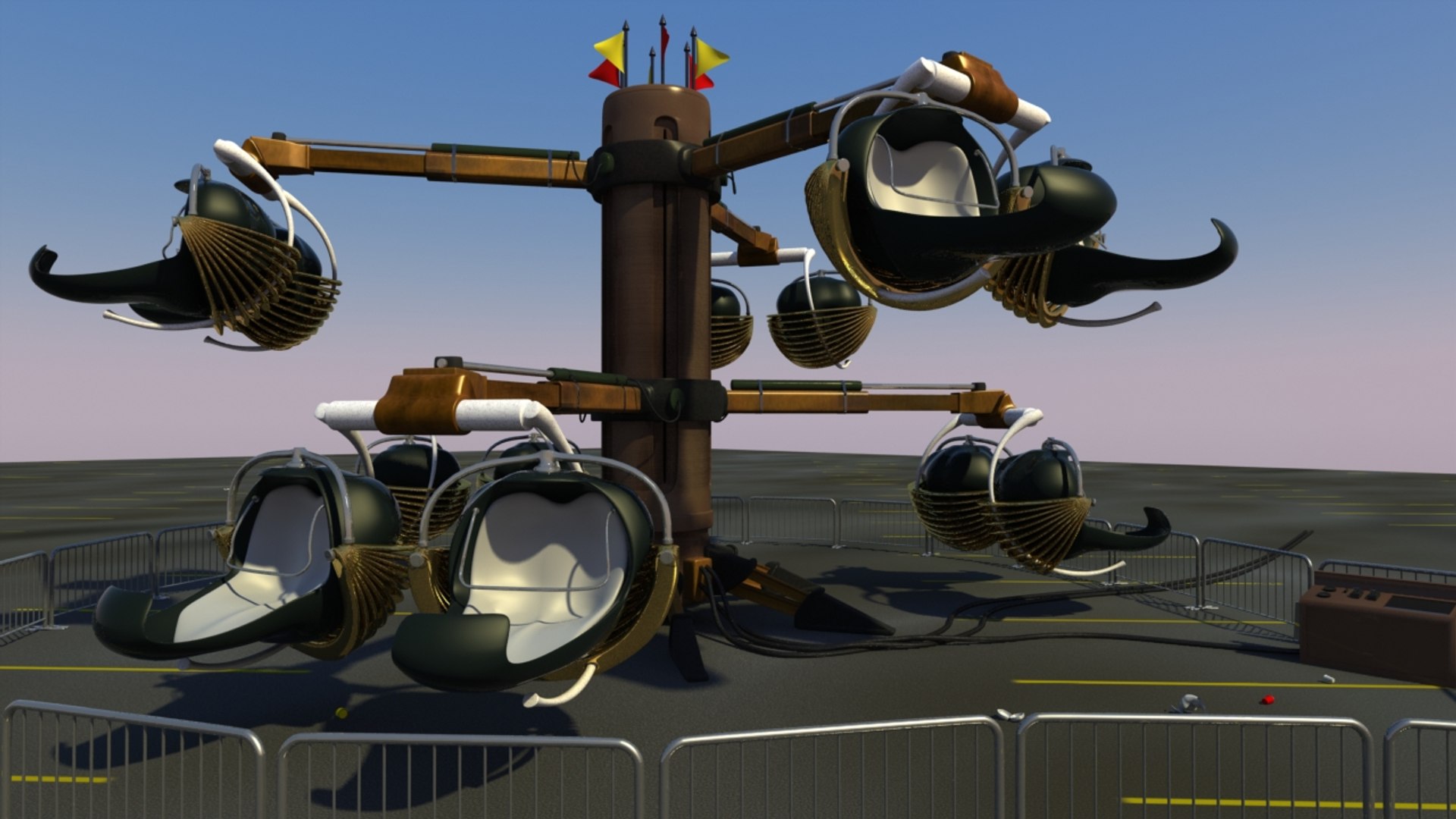 Amusement Park Spider Ride X