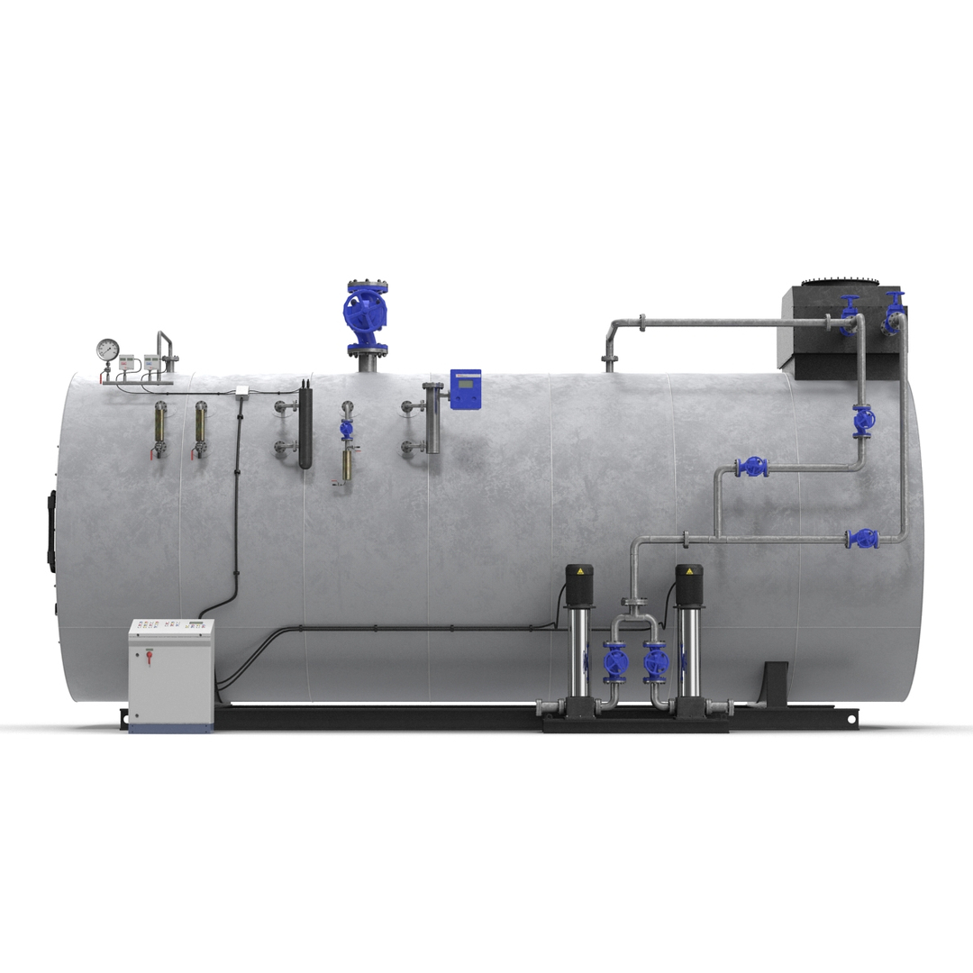 industrial gas steam generator 3d model