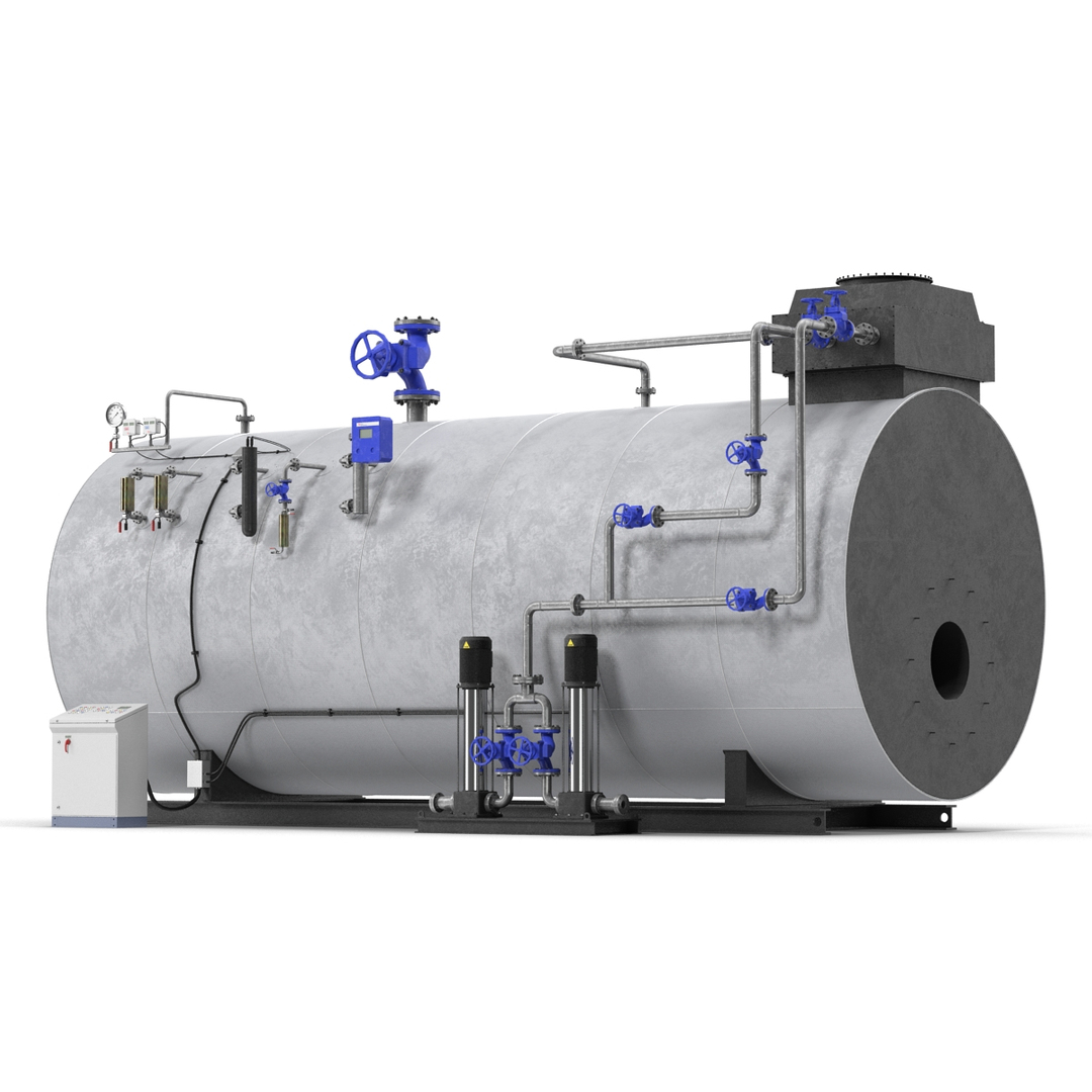 industrial gas steam generator 3d model