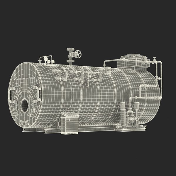 industrial gas steam generator 3d model