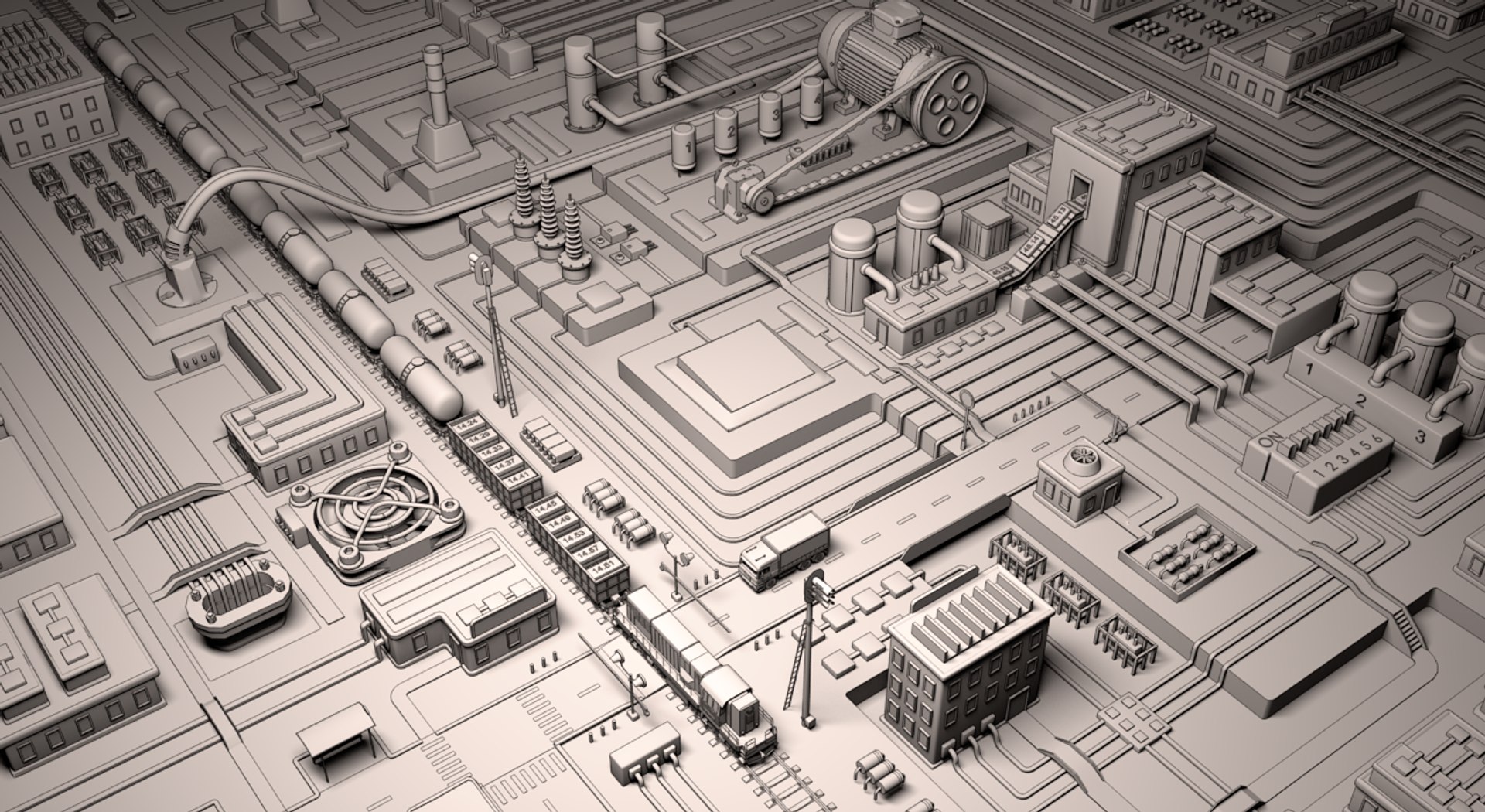 3d Industrial Electronic Model