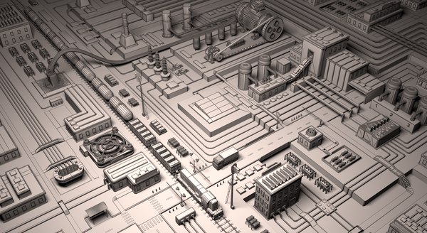 3d industrial electronic model