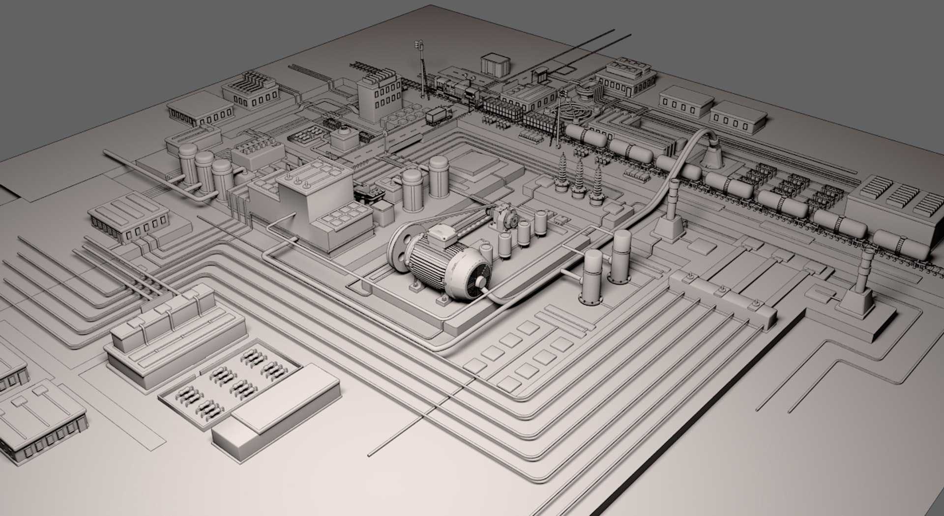3d Industrial Electronic Model