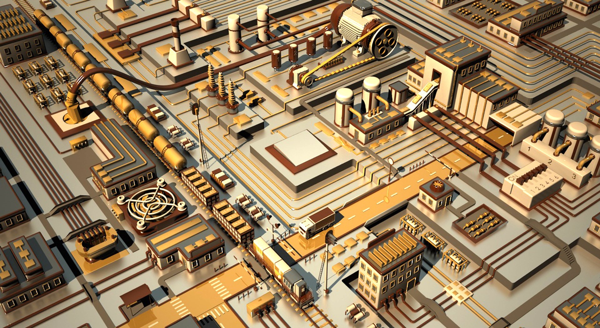 3d Industrial Electronic Model