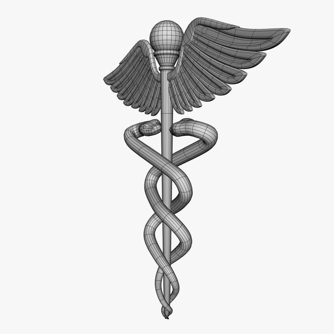 3d Model Caduceus Medical