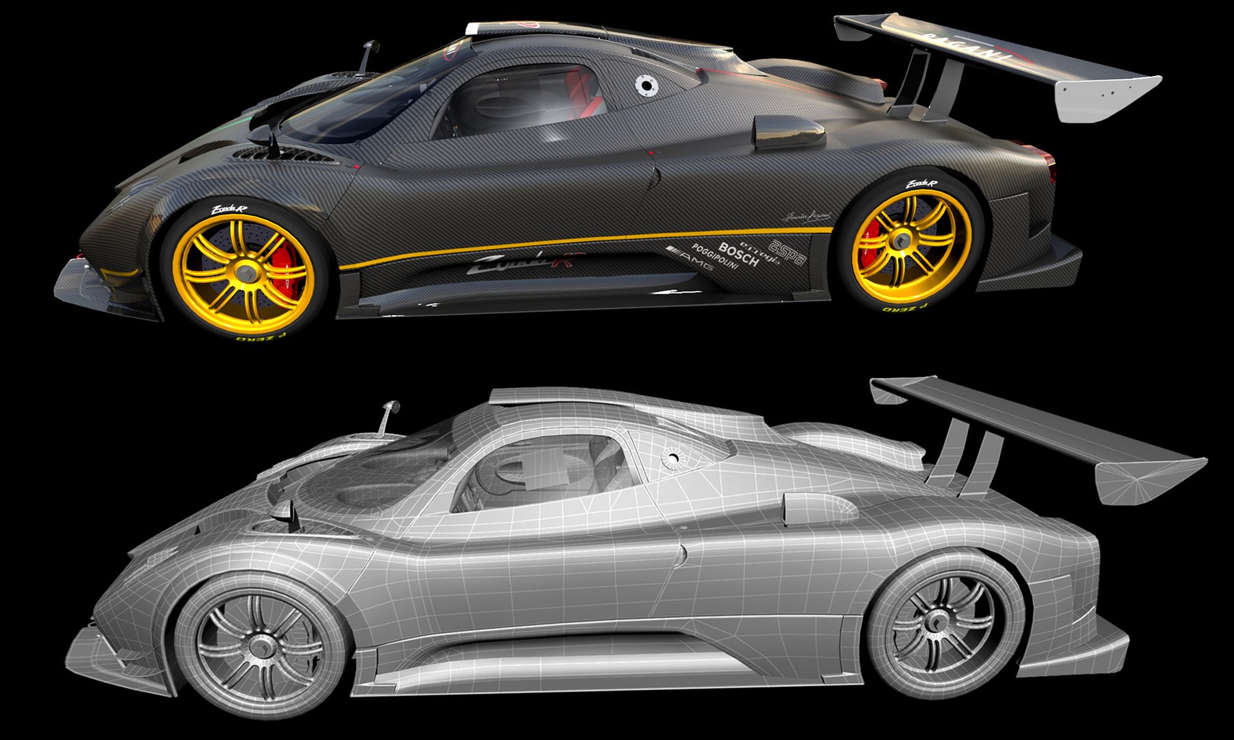 3d model pagani zonda r
