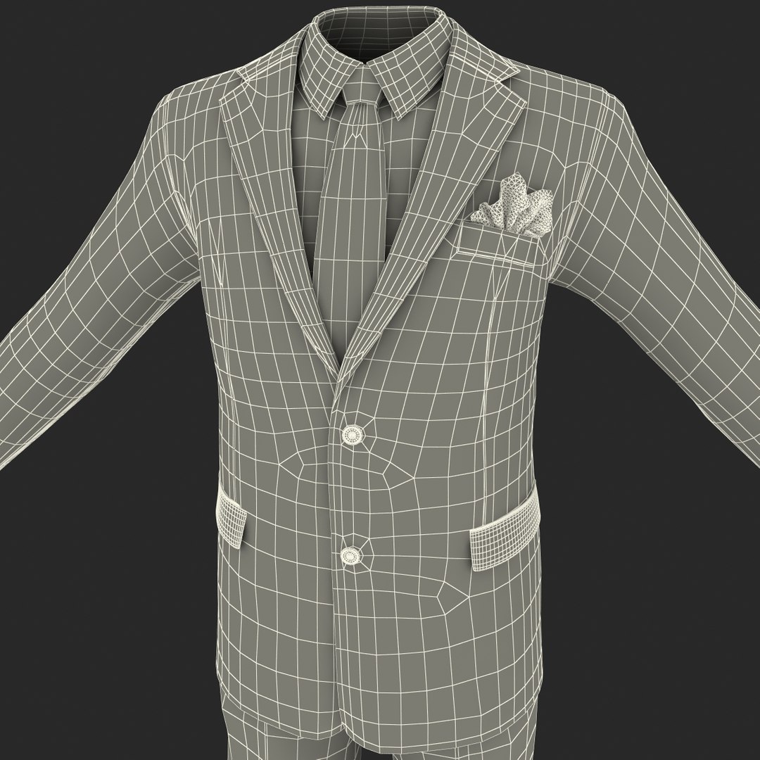 3d model men suit v4
