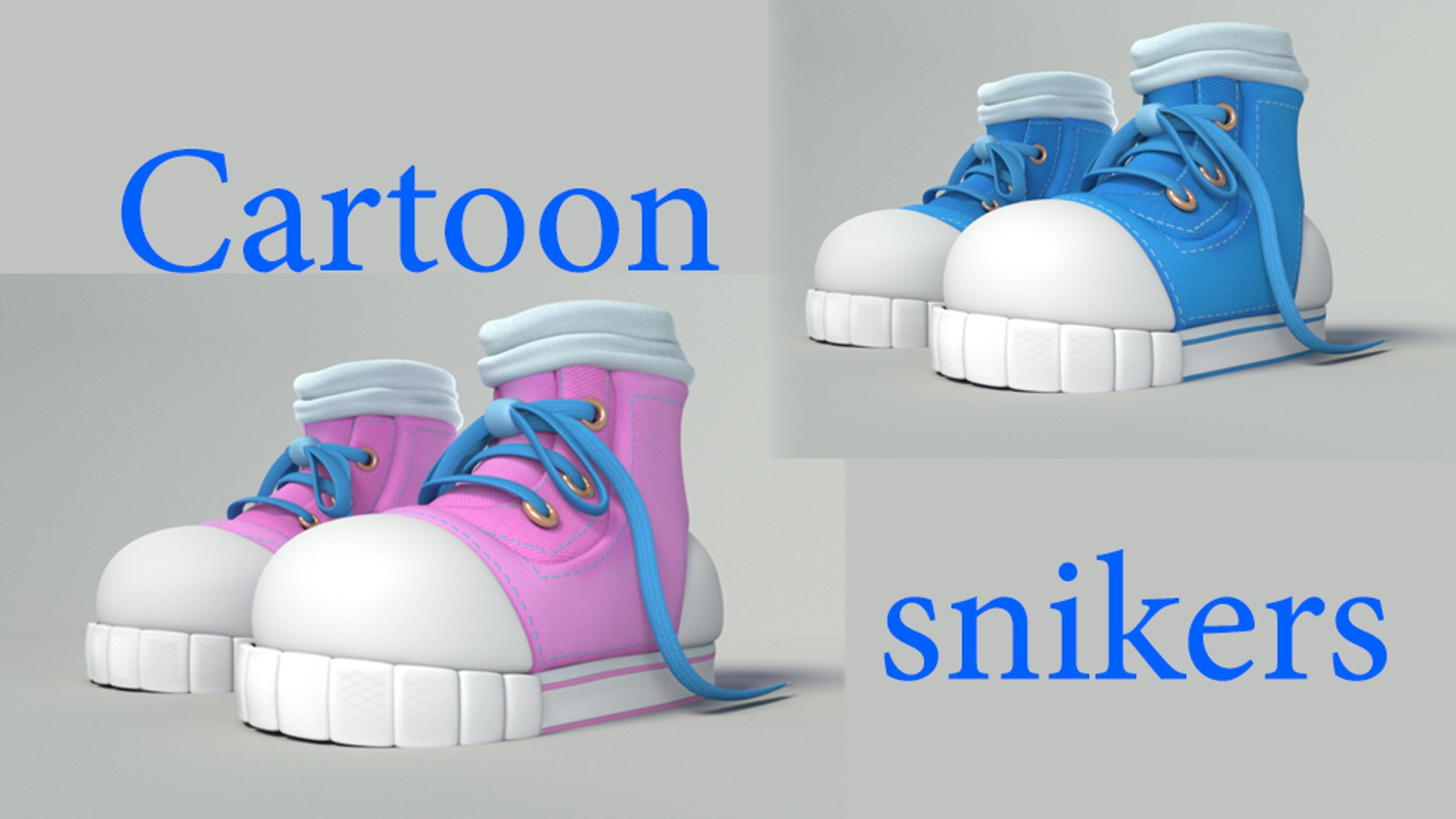 3D Cartoon Sneakers Model - TurboSquid 1253628