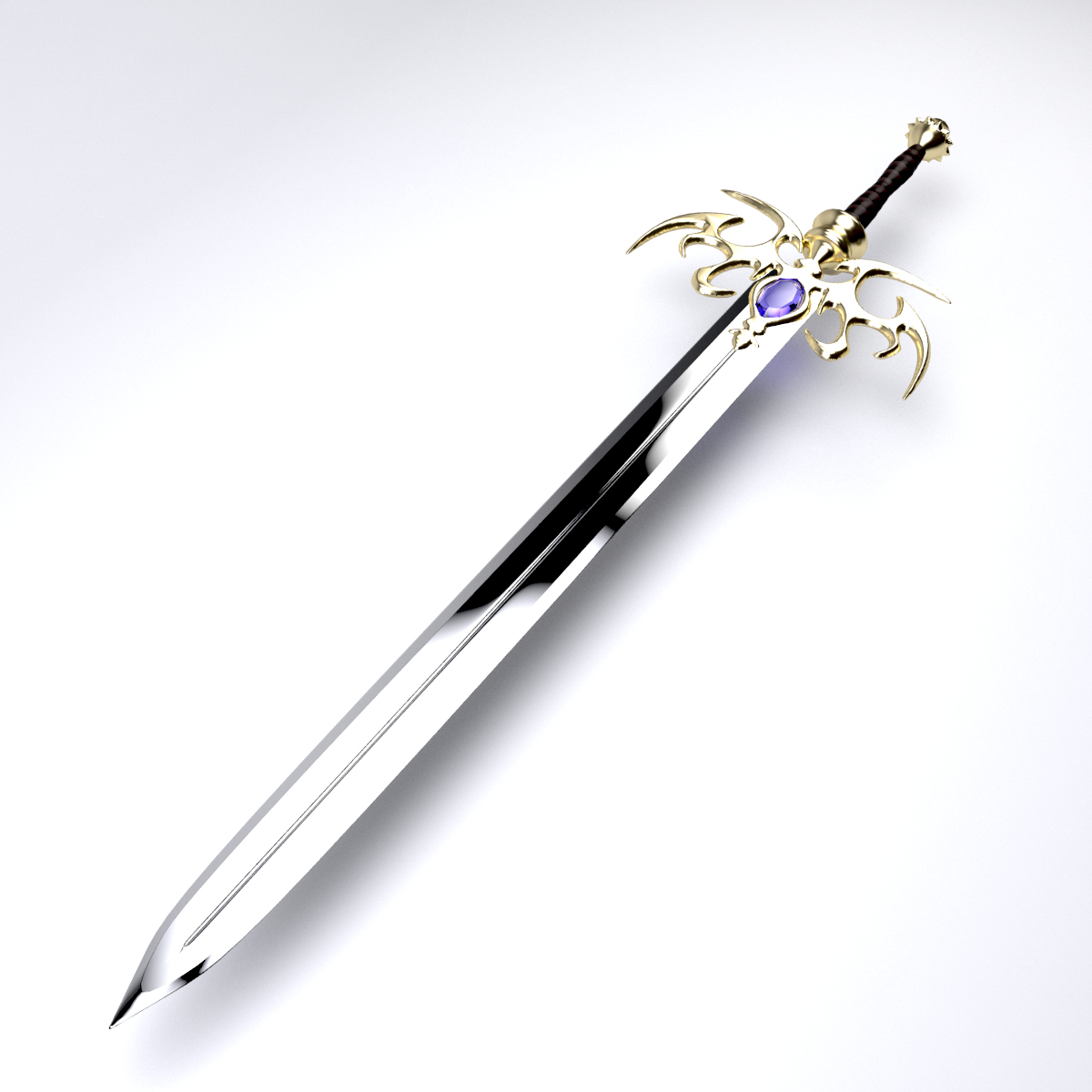 fantasy long sword 3d model