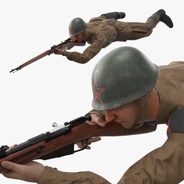 Sowjetischer Soldat liegt mit Gewehr in Position 3D-Modell - TurboSquid ...