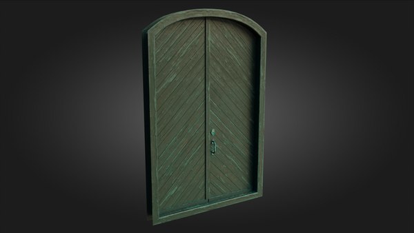 modelo 3d Old Doubledoors Marrón - PBR - TurboSquid 1843686