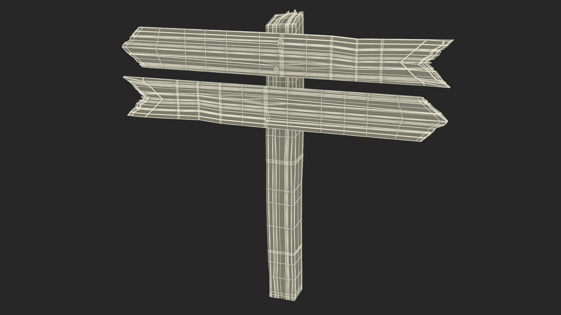 3D Aged Wooden Pointer Road Signpost Mockup Model - TurboSquid 2112221