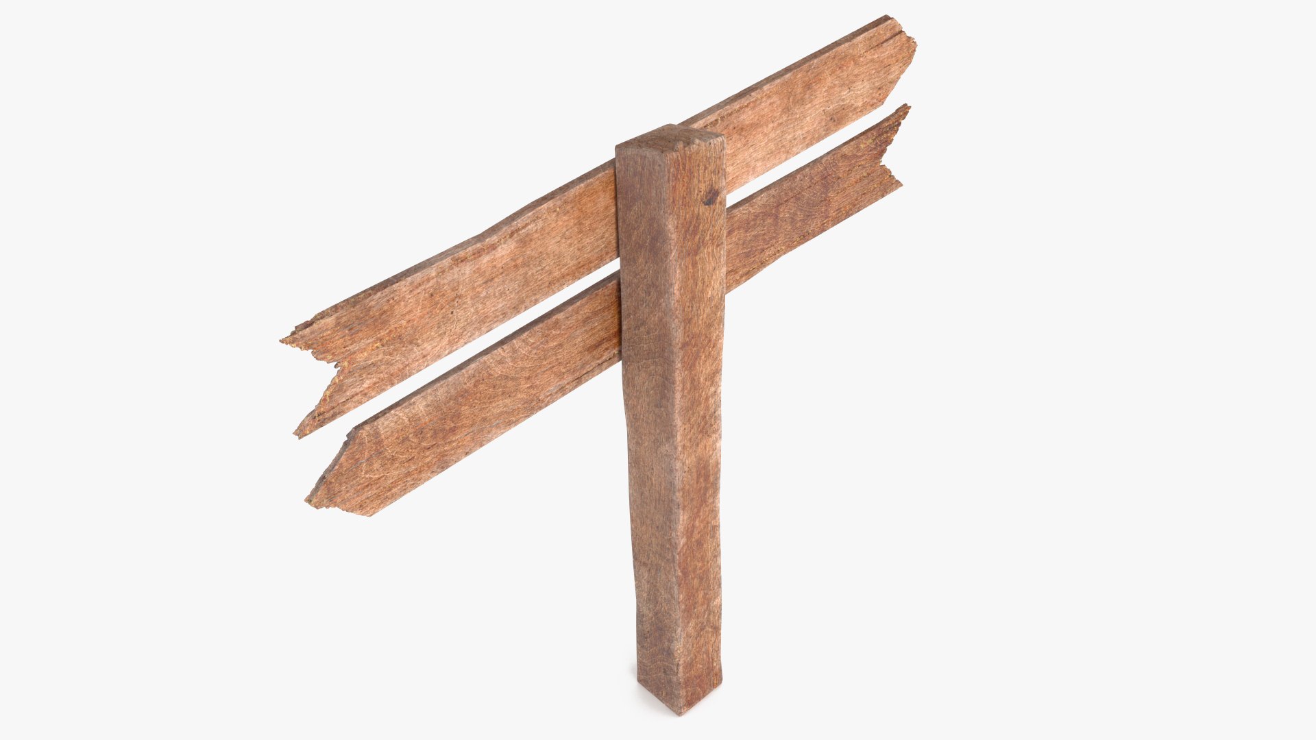 3D Aged Wooden Pointer Road Signpost Mockup Model - TurboSquid 2112221