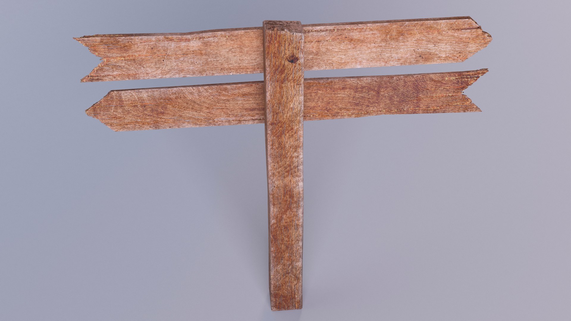 3D Aged Wooden Pointer Road Signpost Mockup Model - TurboSquid 2112221