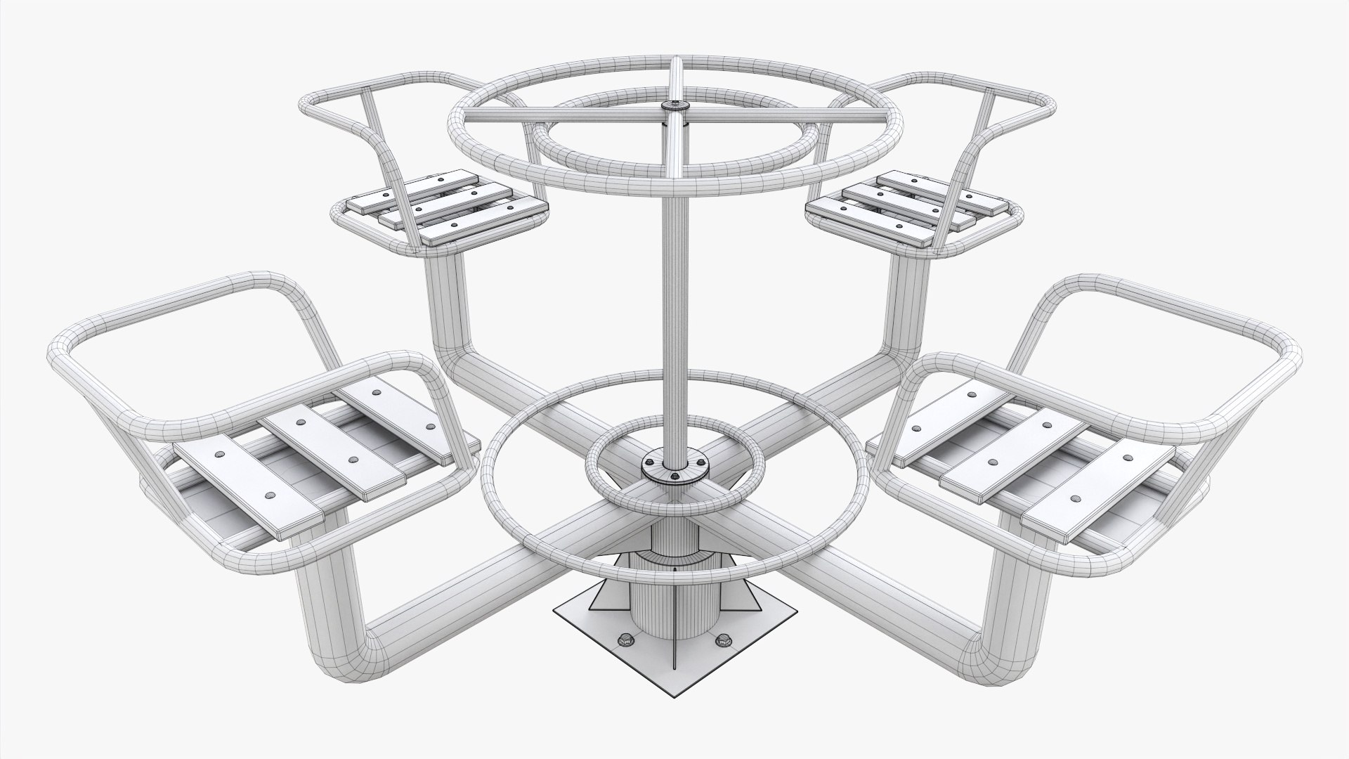 3D model Merry-go-round 4-seat - TurboSquid 1861740